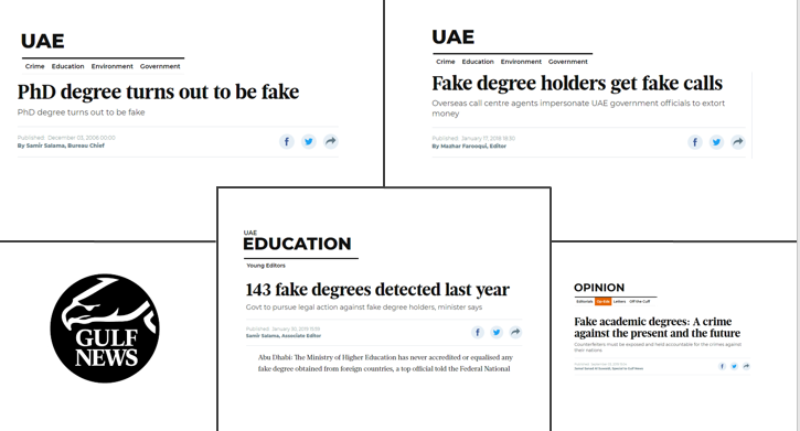 Why are fake degrees a big concern in the Gulf region?